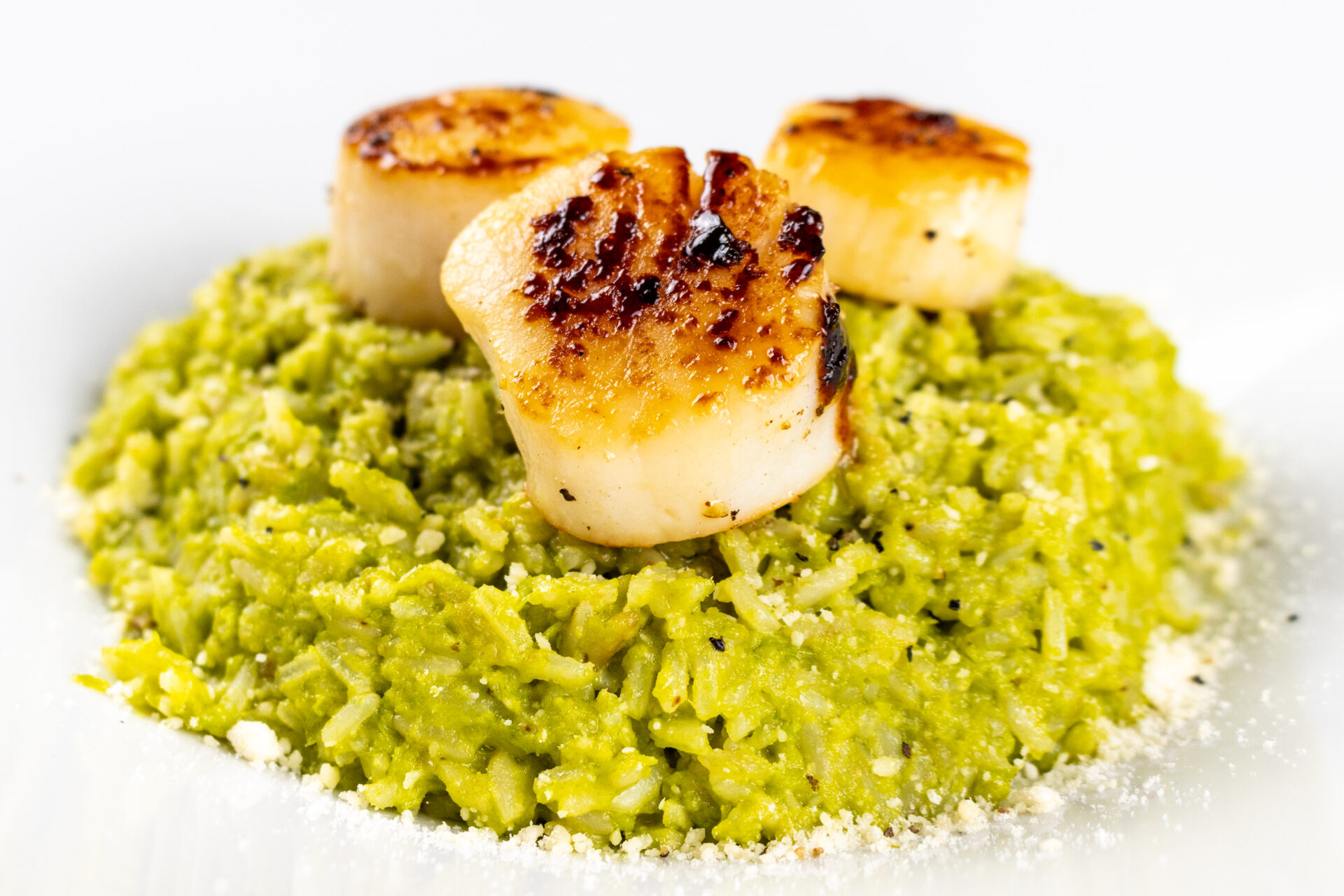 Pea Risotto with Scallops - CookingHub